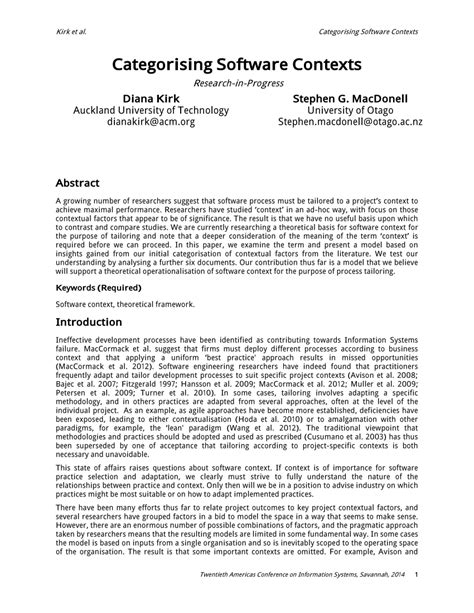 Pdf Categorising Software Contexts
