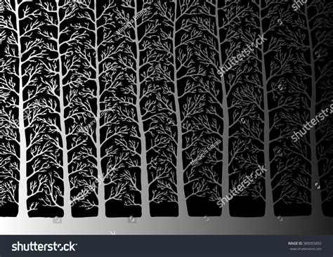Stylized Tree Silhouettes Trees Seamless Texture Stock Illustration 389055892