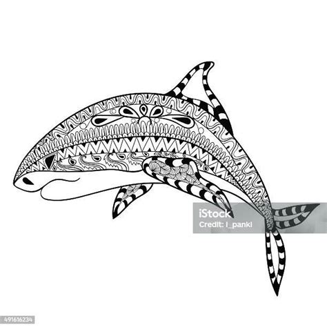 Zentangle 상어 토템 성인 스트레스 방지 색칠놀이 페이지 2015년에 대한 스톡 벡터 아트 및 기타 이미지 2015년
