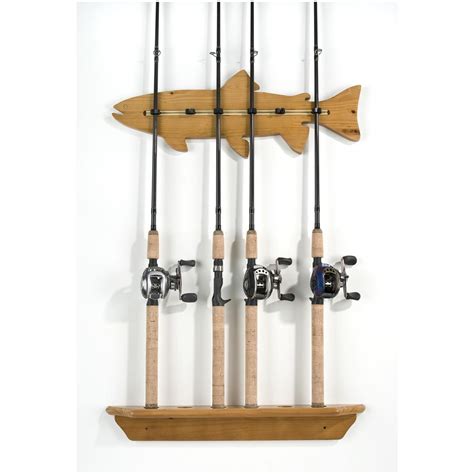 Organized Fishing Fish Wall Rod Rack 200562 Fishing Rod Racks At
