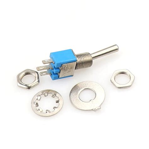 Mini Toggle Switch ON ON 3 Pin Mini Rocker Switch SMTS 102 6A 125VAC Blue