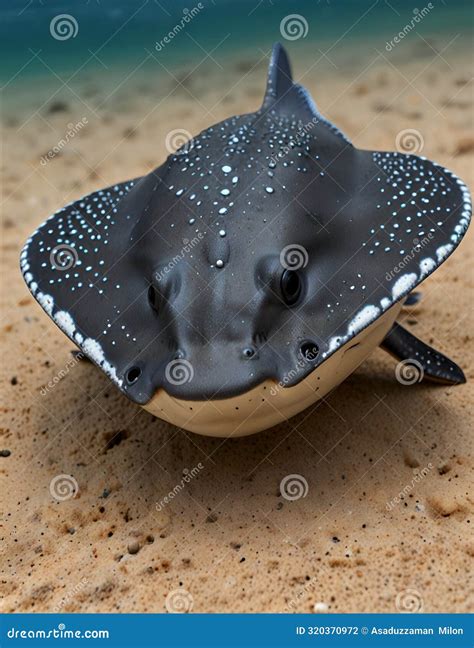 Cute String Ray Under Water In Ocean Stock Illustration Illustration Of Cartoon Algae 320370972