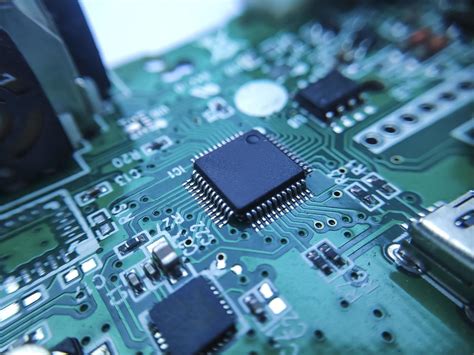 Close Up Image Of Microchip Integrated Circuit Ic Macro Photograph