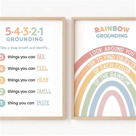 Anxiety Grounding Technique Grounding Poster School Etsy