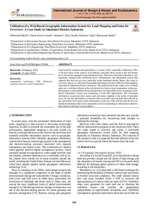 Pdf Utilization Of A Web Based Geographic Information System For Land