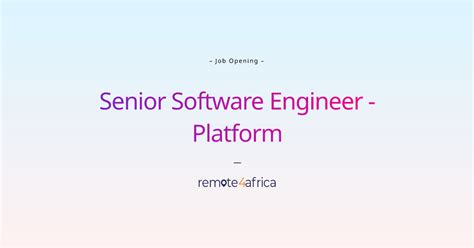 Remote Senior Software Engineer Platform Job At Financial Services Fintech Company