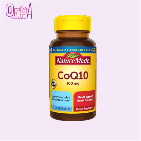 Nature Made Coq10 100 Mg 40 Softgels Orpa