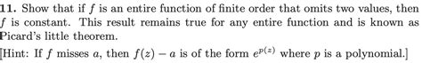 solved 11 show that if f is an entire function of finite