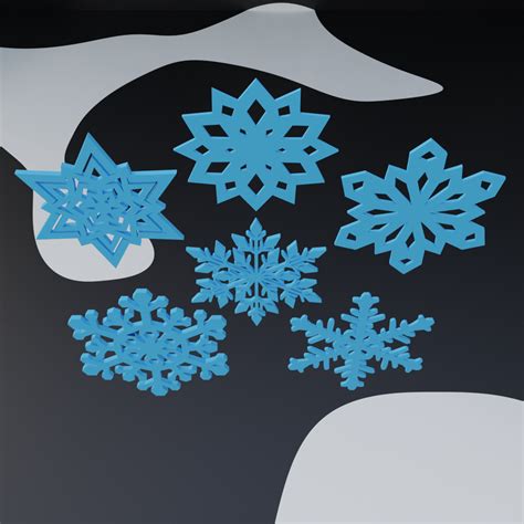 Stl File Snowflake Collection Cartoon ️・3d Printer Design To Download・cults