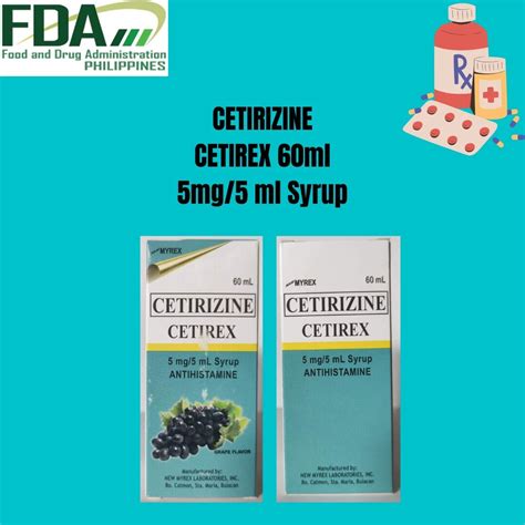 Cetirizine Cetirex 60ml 5mg5ml Syrup Lazada Ph