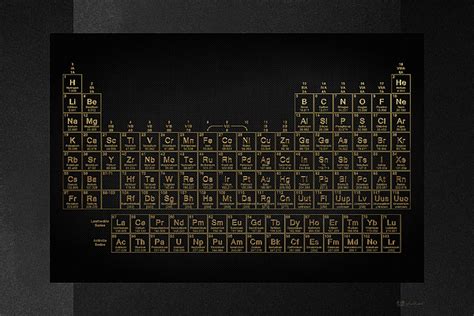 Periodic Table Of Elements Gold On Black Spiral Notebook For Sale By