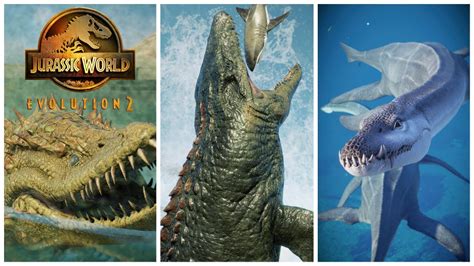 ALL MARINE REPTILES Jurassic World Evolution 2 4K YouTube