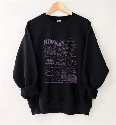 Midnights Tracklist Taylor Swift Sweatshirt Hoodie