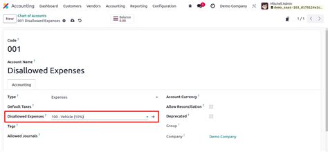 Disallowed Expenses In Odoo 17 Accounting Odoo V17 Enterprise Edition Book