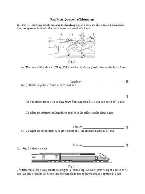 Past Paper Question Of Momentum 2 Pdf