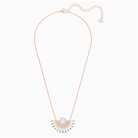 Swarovski Sparkling Dance Dial Up Necklace Medium Gray Rose Gold