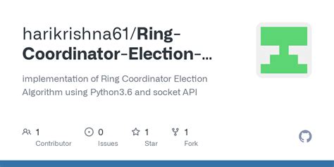 Github Harikrishna61ring Coordinator Election Algorithm Implementation Of Ring Coordinator