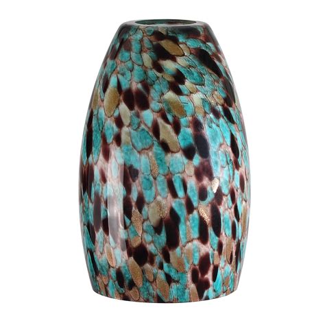 Karyfine Oval Glass Lamp Shade Only Art Turquoise Glass Pendant Light