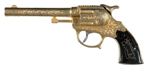 Hakes Official Hopalong Cassidy Gold Plated Single Shot Cap Gun Boxed