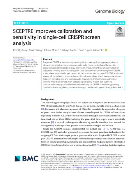 Pdf Sceptre Improves Calibration And Sensitivity In Single Cell