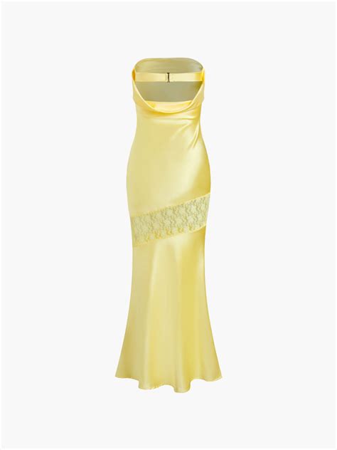 Asymmetrical Lace Strapless Tube Midi Dress Commense