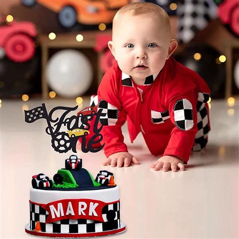 Badu Bg Fast One Birthday Cake Toppers Тематични автомобили Декорация