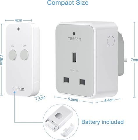 Tessan Remote Control Extension Plugsmart Socket With 30m Operating Rangewireless Plug