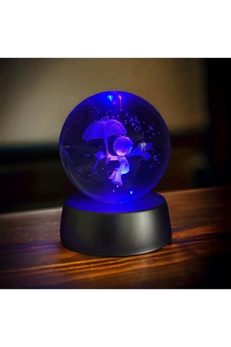 Zemtigo Renk Değiştiren Led Işıklı Küçük Prens Kristal Cam Küre Little