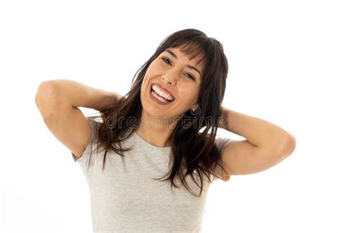 Ci Rrese Para Arriba De La Mujer Alegre Joven Que Sonr E Y Que Celebra