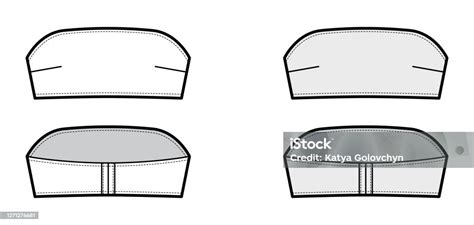 뷔스티에 튜브 반도 최고 기술 패션 일러스트 백 후크 체결 자른 길이 플랫 브라 수영복 0명에 대한 스톡 벡터 아트 및 기타 이미지 0명 건강한 생활방식 검은색
