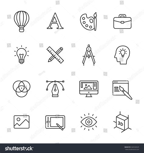 Graphic Web Design Line Icons Stock Vector Royalty Free Shutterstock