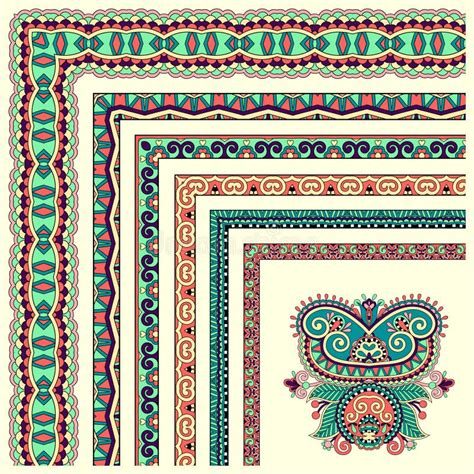Floral Vintage Frame Design Vector Set Stock Vector Illustration Of