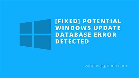 [fixed] potential windows update database error detected