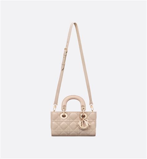 Mini Lady D Joy Bag Powder Beige Cannage Lambskin Dior