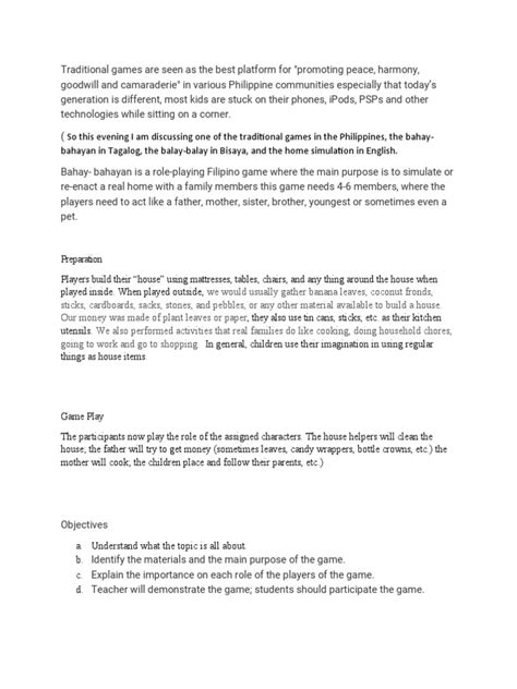 Bahay Bahayan Pdf
