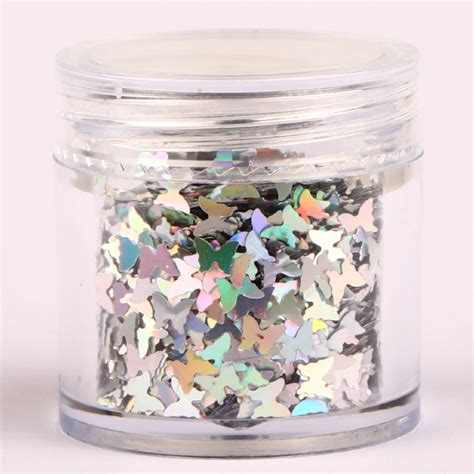 Rikonka 네일아트 스팽글 플레이크 홀로그램 나비 둥근 모양 반짝이 3d 컬러풀 스파클링 매니큐어 장식네일 글리터 Aliexpress