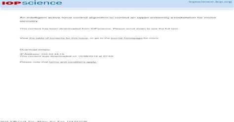 Pdf An Intelligent Active Force Control Algorithm To Control Umpir