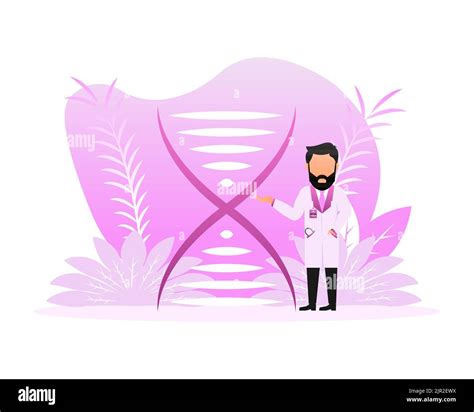 DNA Structure Testing DNA Researchers Making Vector Illustration
