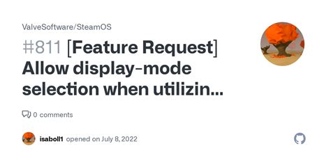 Feature Request Allow Display Mode Selection When Utilizing External
