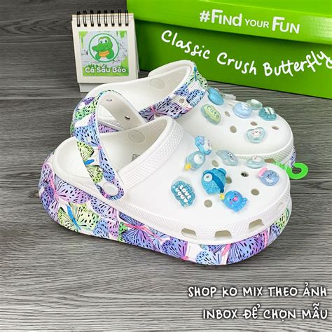 Dép Sục Cross Classic Crush Unisex đế Cao 52 Cm Tặng Kèm 12 Stickers