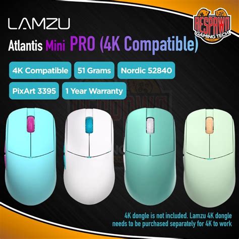 Lamzu Atlantis Mini Pro 4K Compatible Wireless Superlight Gaming
