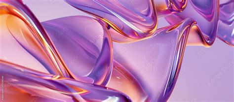 3d Render Abstract Organic Glass Shapes With Reflections Organic
