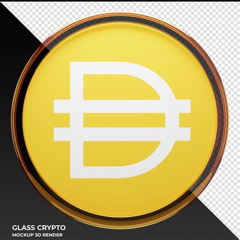 Premium Psd Dai Glass Crypto Coin 3d Illustration
