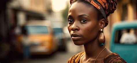 Premium Ai Image Young Beautiful Caribbean Girl Posing On Street