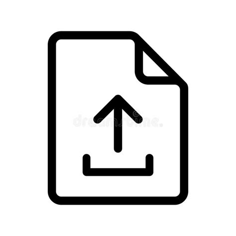 File Upload Line Icon Send Document With Arrow Stock Vector Illustration Of Server