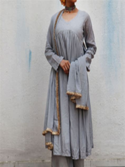Buy Chidiyaa Empire Sequinned Pure Cotton Kurta With Palazzos And Dupatta