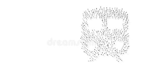 3d Rendering Of Nails In Shape Of Symbol Of Train With Shadows Isolated On White Background