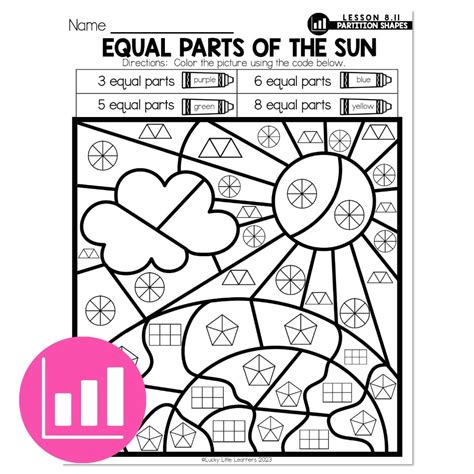 Lucky To Learn Math Partitioning Shapes Lesson 811 Differentiation Equal Parts Of The