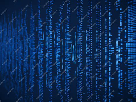 Premium Photo Blue Digital Binary Data On Computer Screen Background