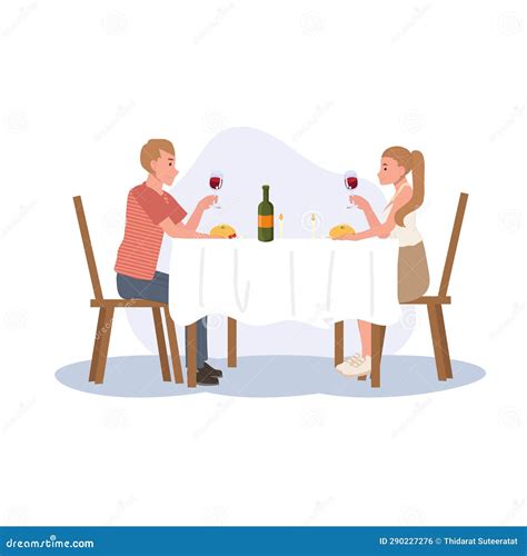 Couple Dining Concept Romantic Restaurant Date Candlelight Dinner